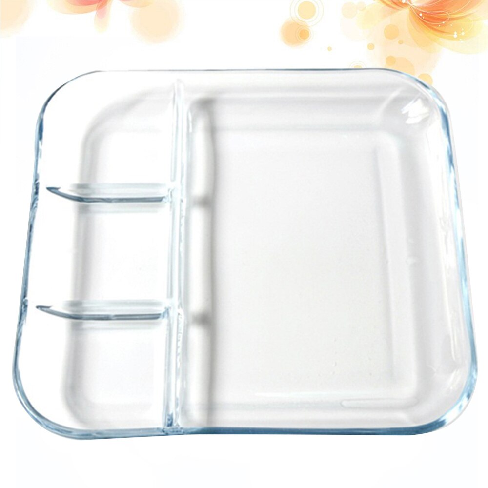 1Pc 9 Inch Transparent Heat-resistant Plate 4-grid... – Grandado