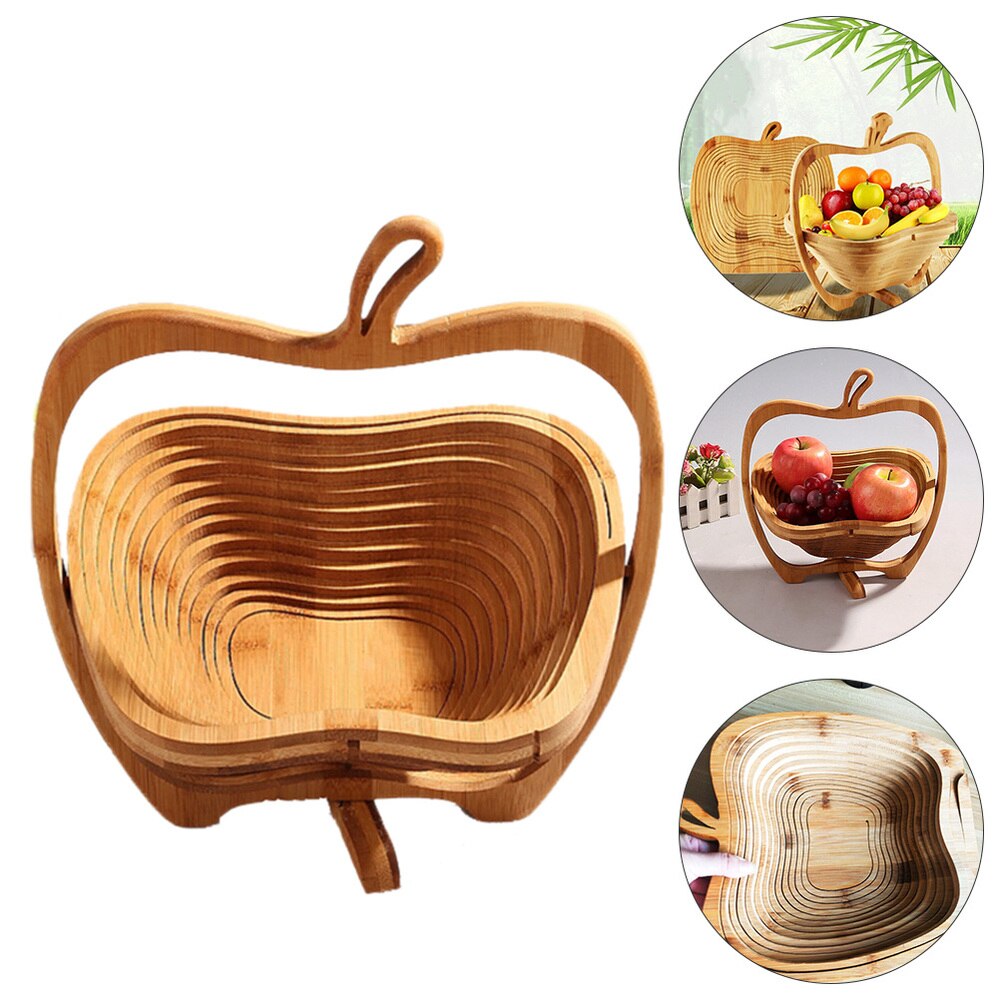 1 Pc Bamboo Fruit Basket Eco-friendly Folding Frui... – Grandado