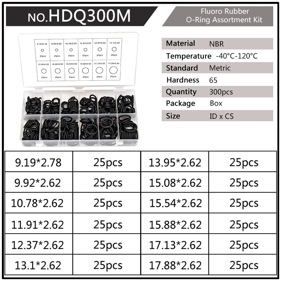 125-150-225-279-300pcs Sealing O-ring Silicone NBR... – Grandado
