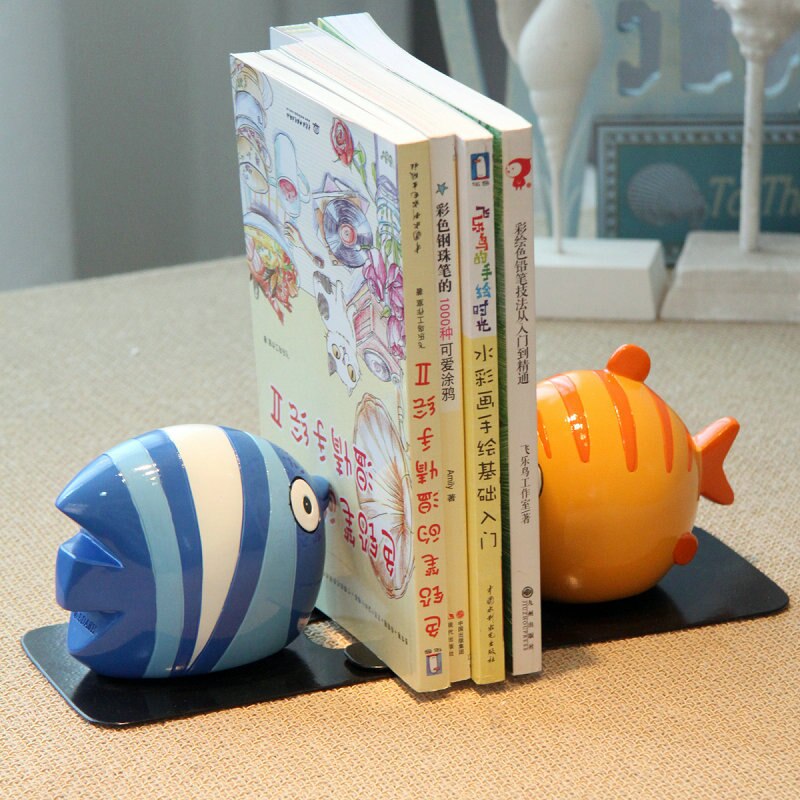 2pcs/set fish Bookshelf Metal Bookend Eiffel Tower... – Grandado