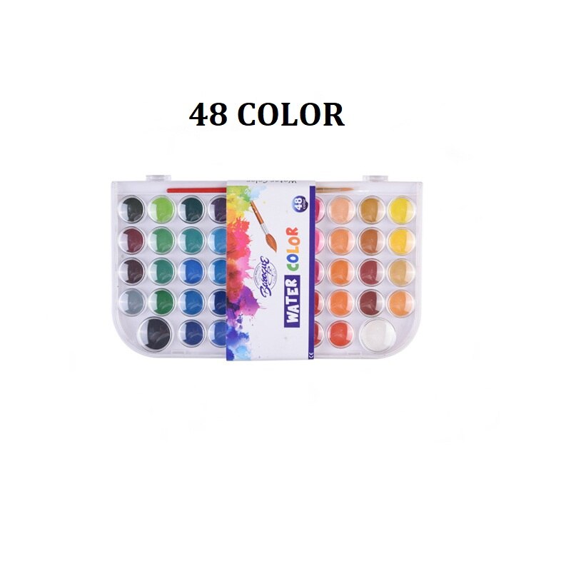 12/21/36/48 Colors Solid Watercolor Paint Set Port... – Grandado
