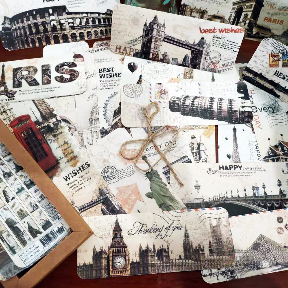 30 PCS/lot Retro Travel Series European architectu... – Grandado