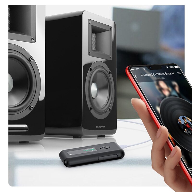 Bluetooth 5.0 Audio Transmitter Receiver Color Scr... – Vicedeal