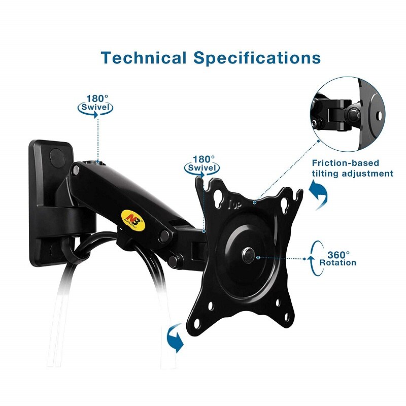 NB North Bayou F120 Full Motion Monitor Wall Mount... – Vicedeal