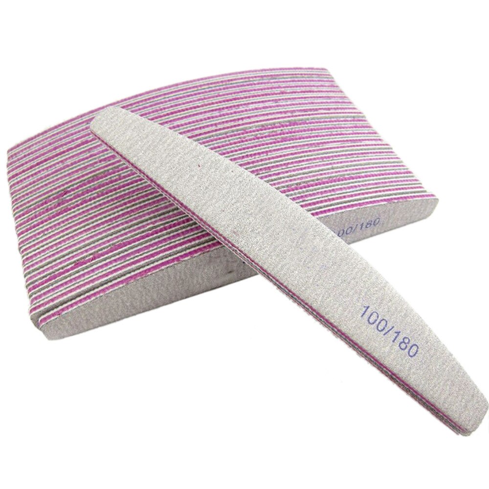 1PC Nail Files Buffer Half Moon Curved Double Side... – Grandado