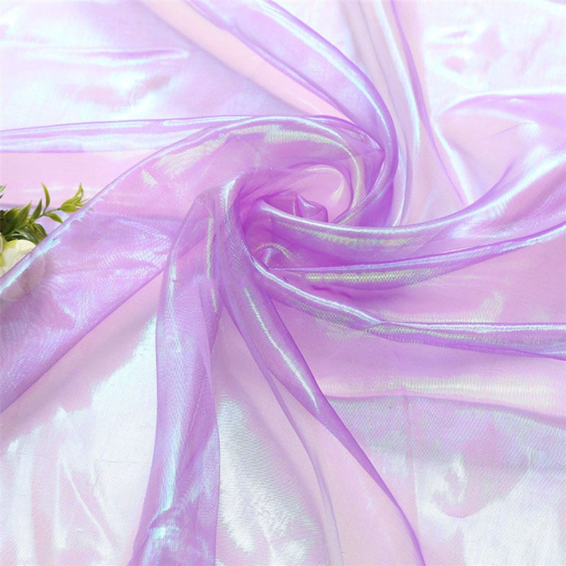 Voile Transparent Holographic Fabric Fluorescent F... – Grandado