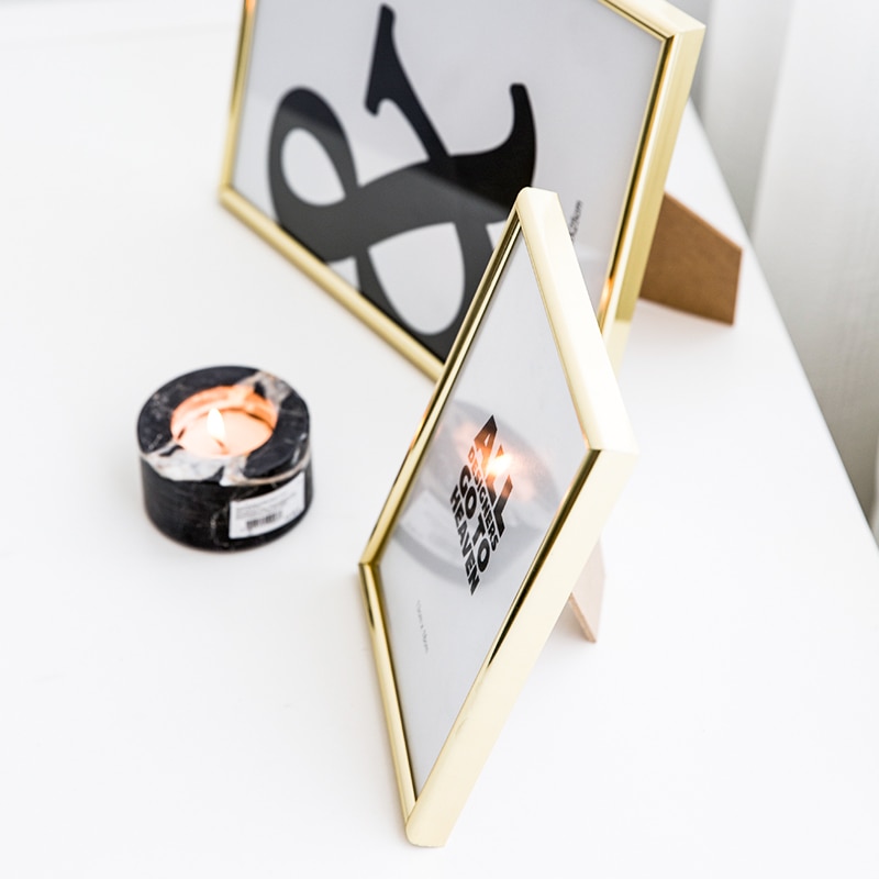Nordic Golden Plastic Photo Frame Minimalist Luxur... – Grandado