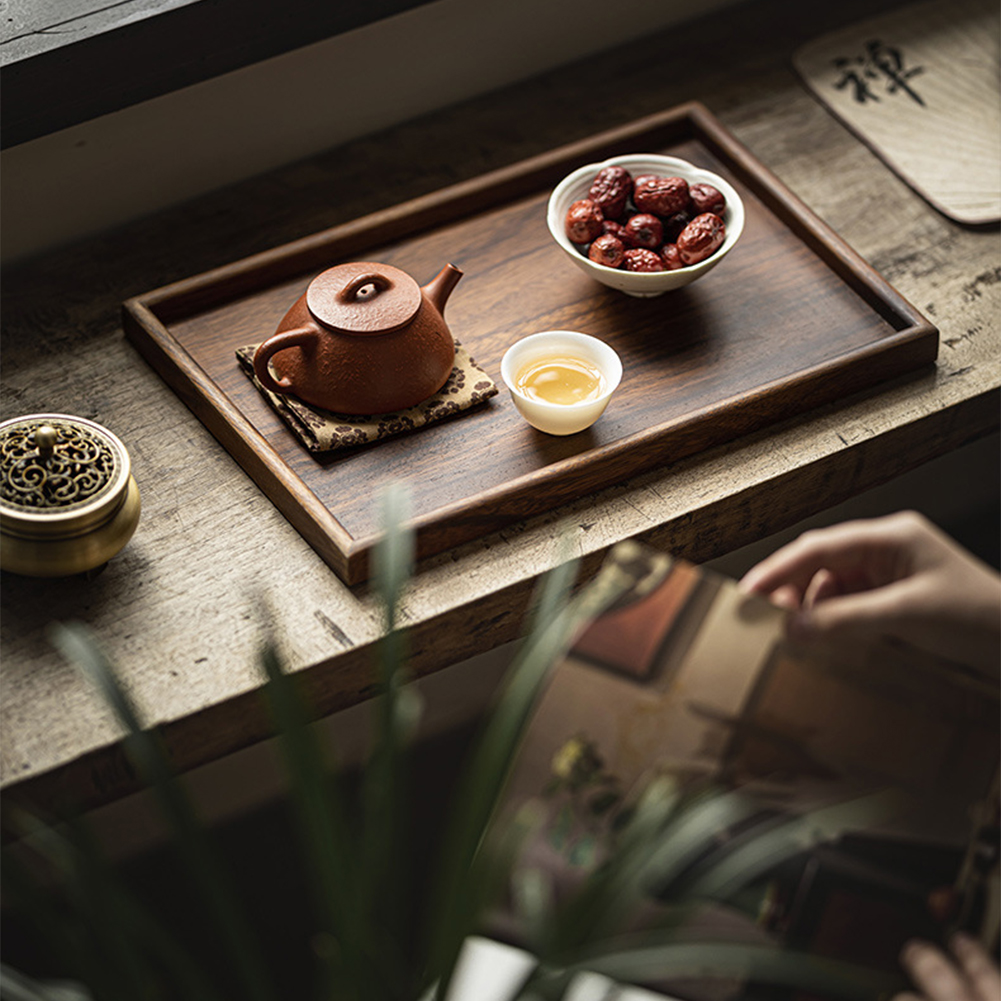 Wooden Rectangular Tea Tray Solid Wood Tray Tea Cu... – Grandado