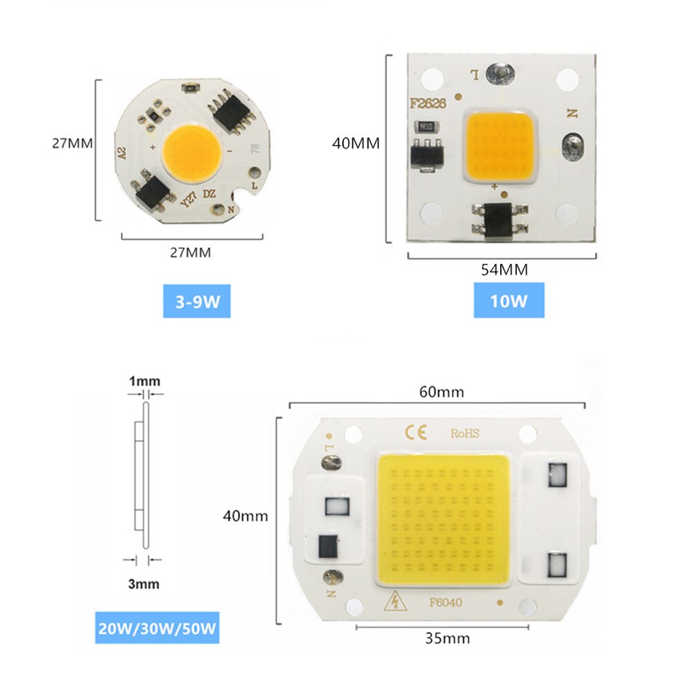 Lamp source LED COB Chip 3W 5W 7W 10W 20W 30W 50W ... – Vicedeal