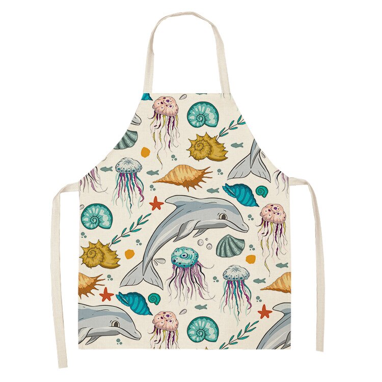 Marine Organism Apron Dolphin Jellyfish Aprons for... – Grandado