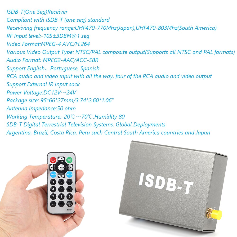 T502 ISDB-T Car Digital TV Box One Seg SDTV Receiv... – Grandado
