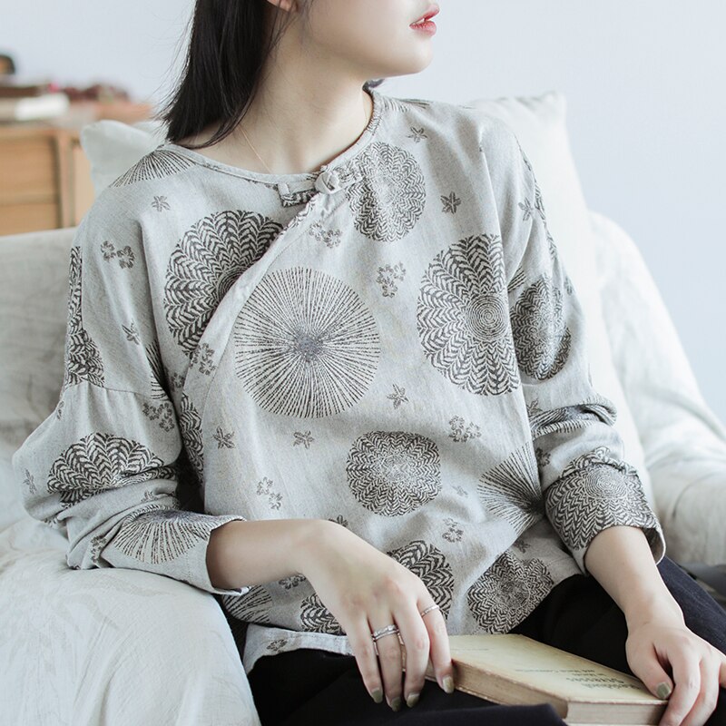 Spetsskjortor kinesisk stil cheongsam toppar kvinn... – Grandado