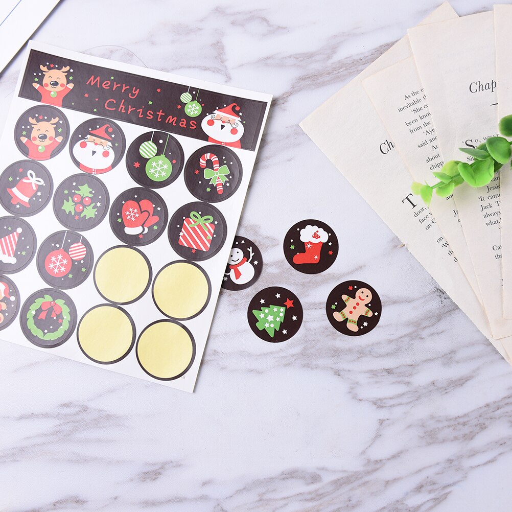 8 Styles DIY Merry Christmas Kraft Sticker Cookie/... – Vicedeal