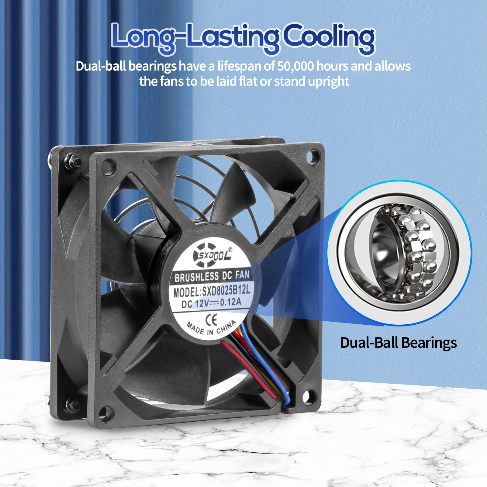 SXDOOL 8025 80mm 8cm PWM Cooling Fan with Dual Bal... – Grandado