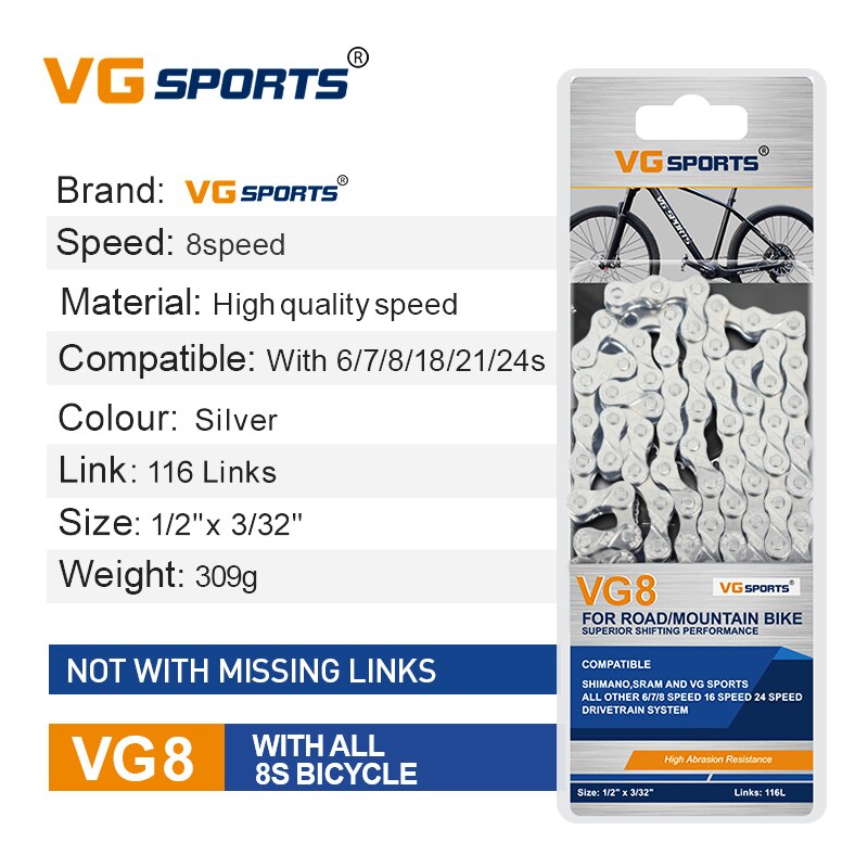 VG Sports Bicycle Chain 6/7/8/9/10/11/12 Speed Vel... – Vicedeal