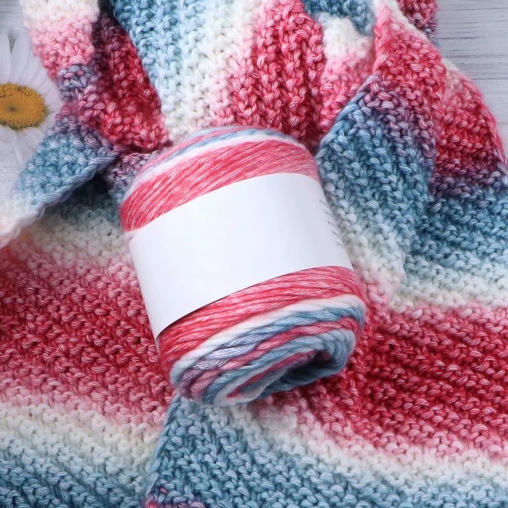 Fancy Rainbow Yarn Wool Cotton Yarn Knitted Chunky... – Vicedeal