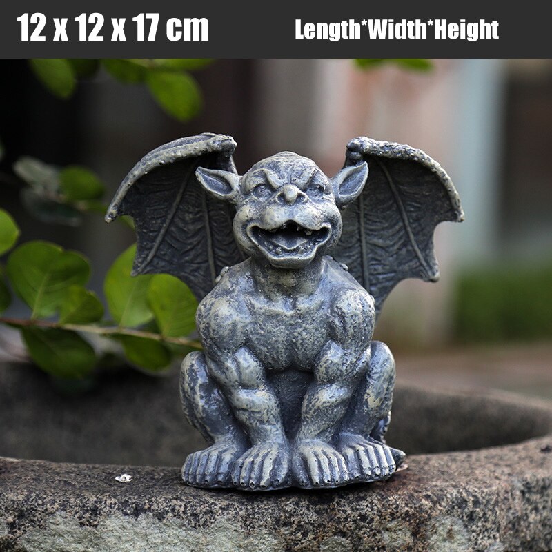 Funny Monster Garden Resin Statue Flying Demon Scu... – Grandado