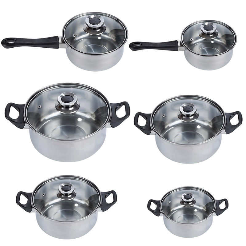 6 Piece Pots And Pans Stainless Steel Cooking Kitc... – Grandado
