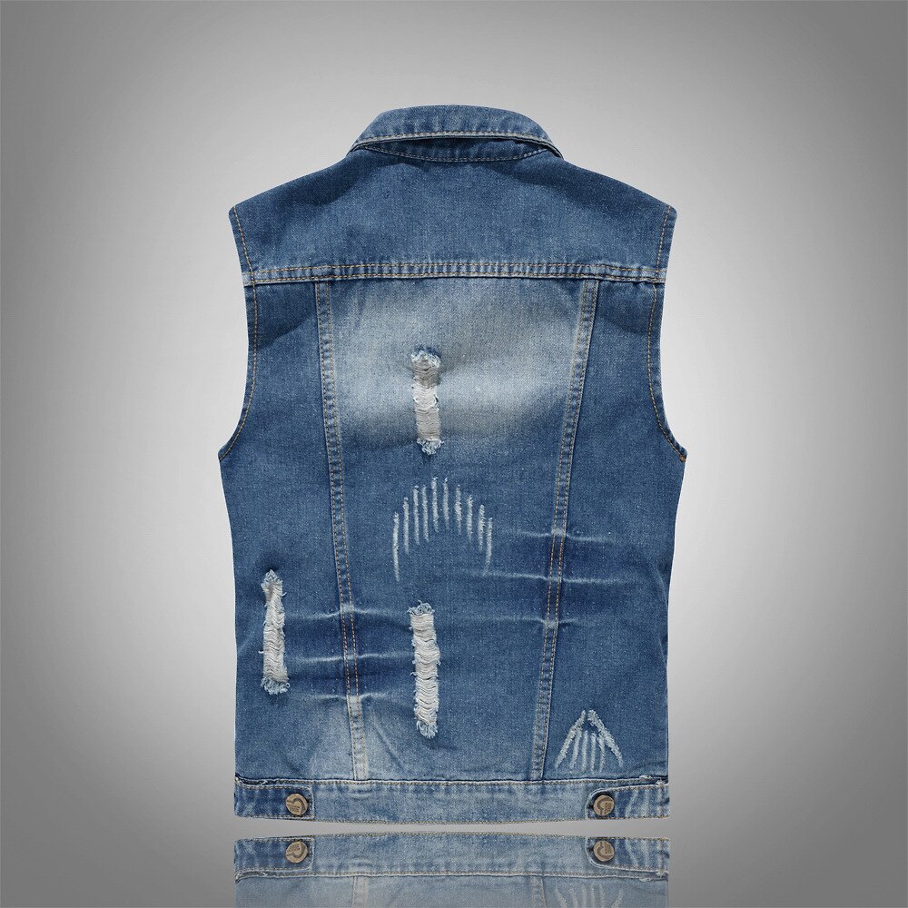 DIMUSI Summer Ripped Mens Denim Vest Male Tank Top... – Grandado