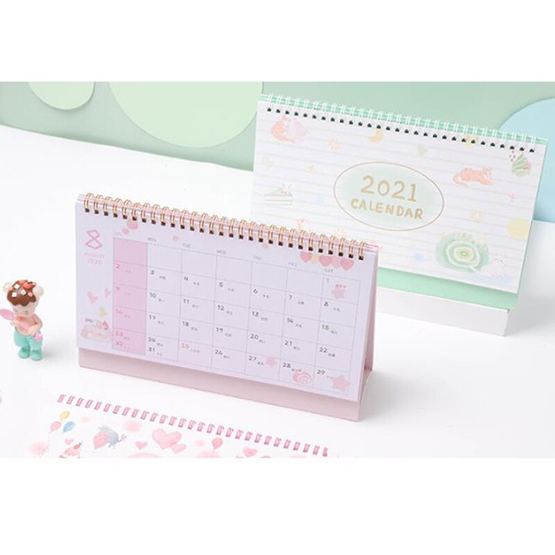 Cartoon Cat Desk Calendar Cute Table Calendars Tim... – Grandado