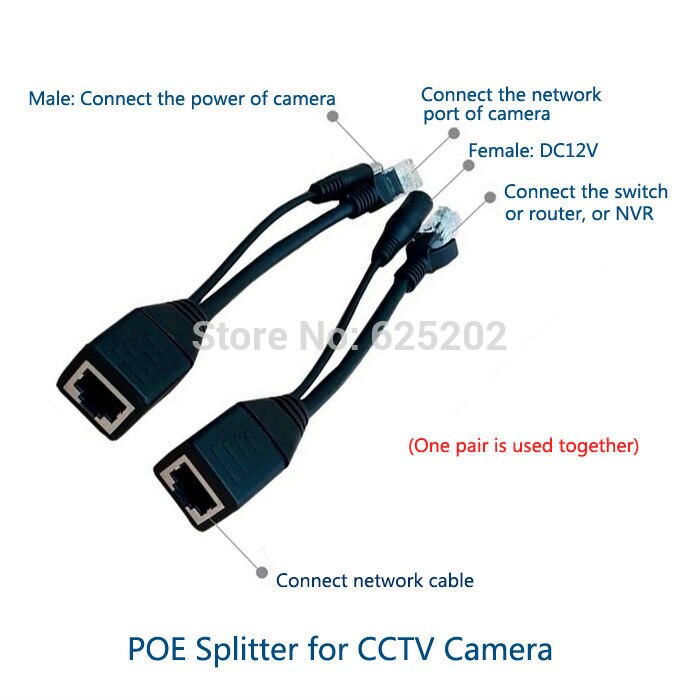 Mini POE Splitter for IP Camera 720P/960P/1080P 2 ... – Vicedeal