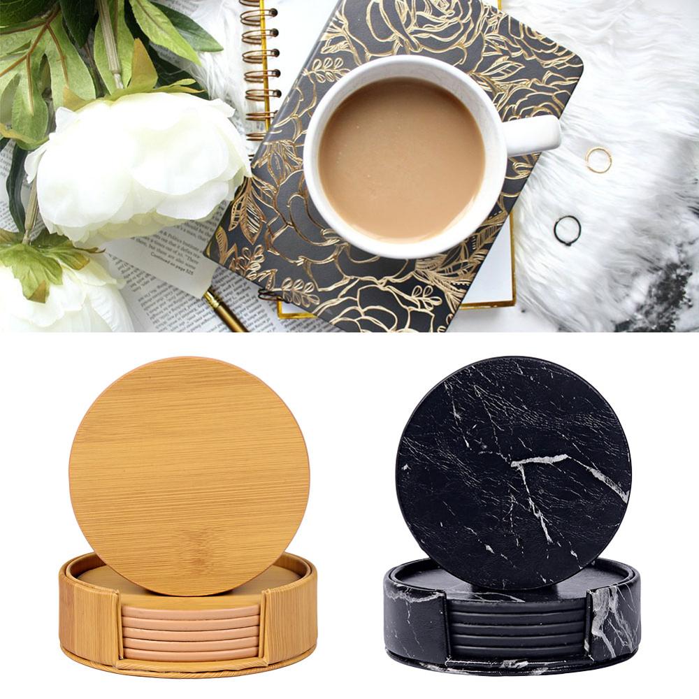 6PCS coaster rounded edge with storage shelf Reusa... – Vicedeal