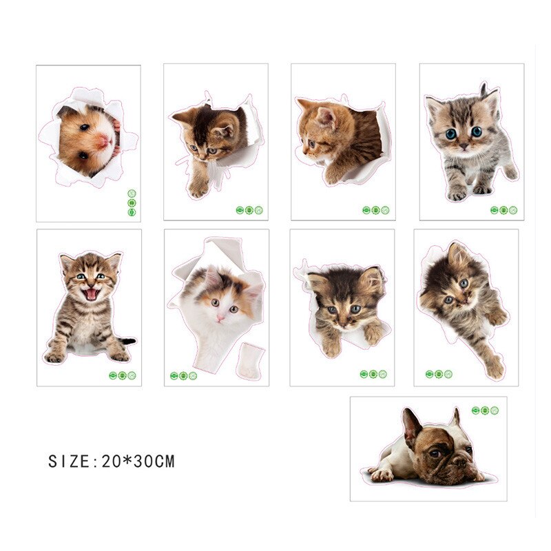 3D Gat Kat Hond Dier Wc Stickers Home Decoratie Di... – Grandado