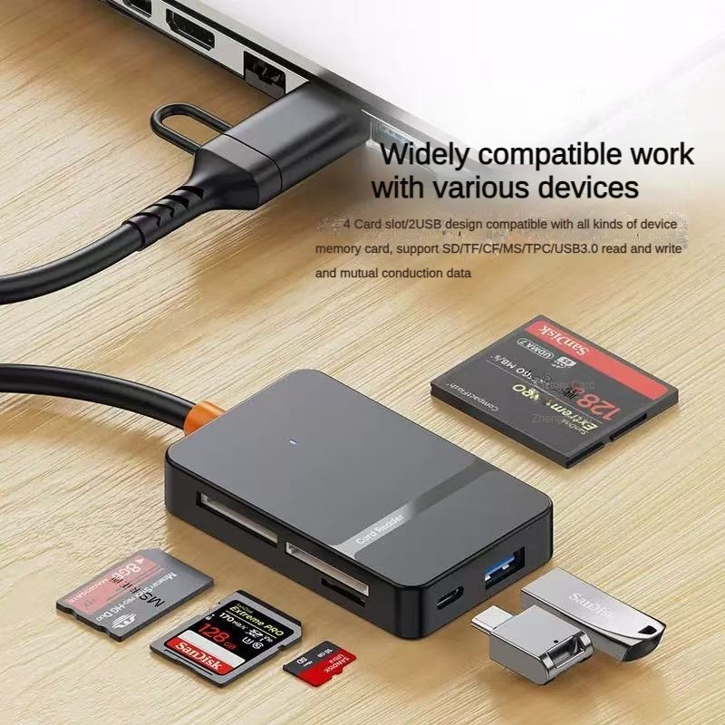 8 in 1 USB3.0/USB C-kaartlezer MS USB3.0 Geheugenk... – Vicedeal