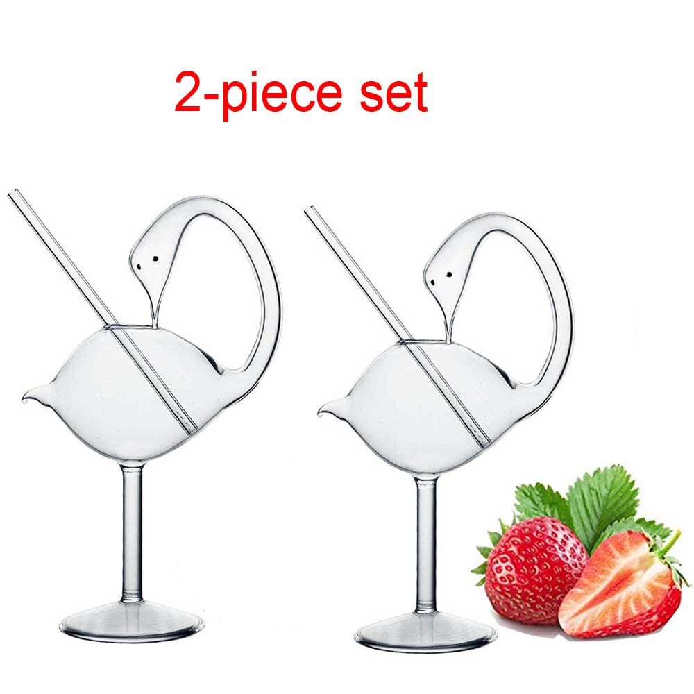 2pcs cocktail glass swan glass molecule wine glass... – Grandado