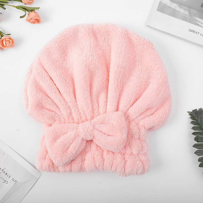 Verdikte Haar Drogen Cap Warp Gebreide Coral Fleec... – Grandado