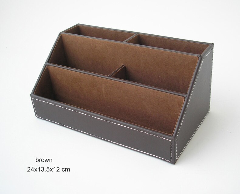 5-grid houten lederen bureau pen potlood houder br... – Grandado