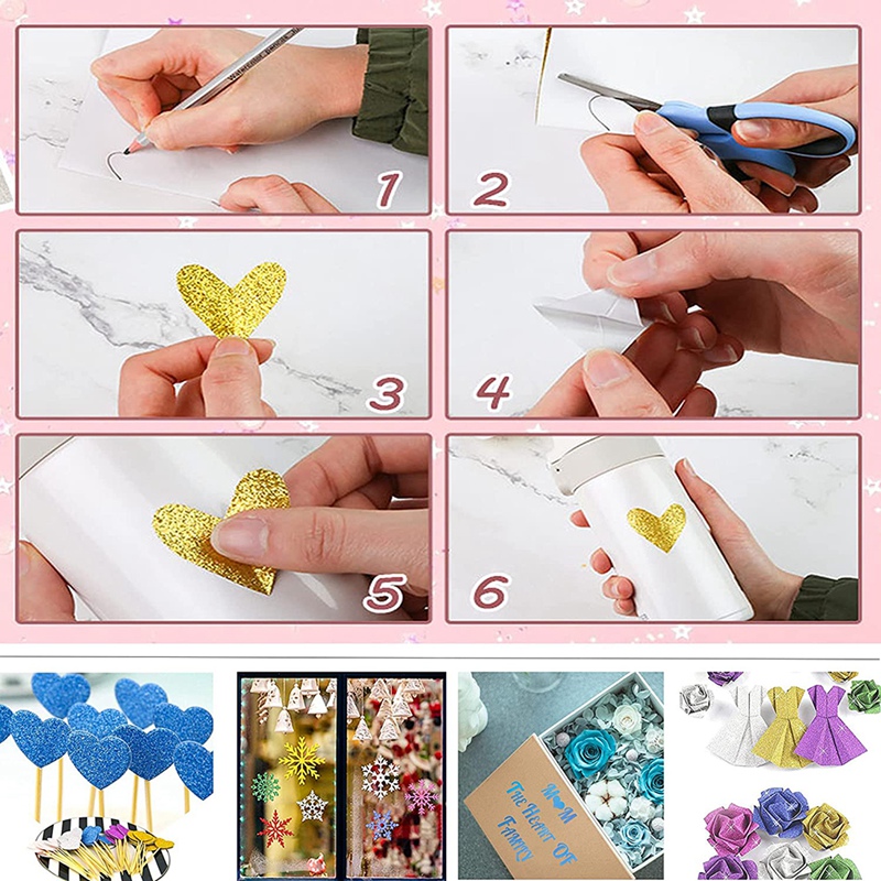 Adhesive Vinyl Pack 12 Sheets(10 Assorted Color Vi... – Vicedeal