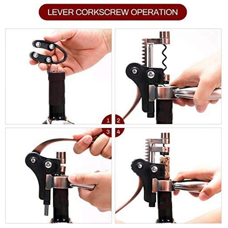 Wine Opener Set Premium Leather Box Rabbit Corkscr... – Grandado