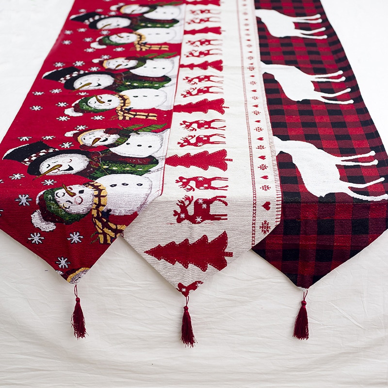 1 Piece Red Christmas Table Runner Pattern Cotton ... – Vicedeal