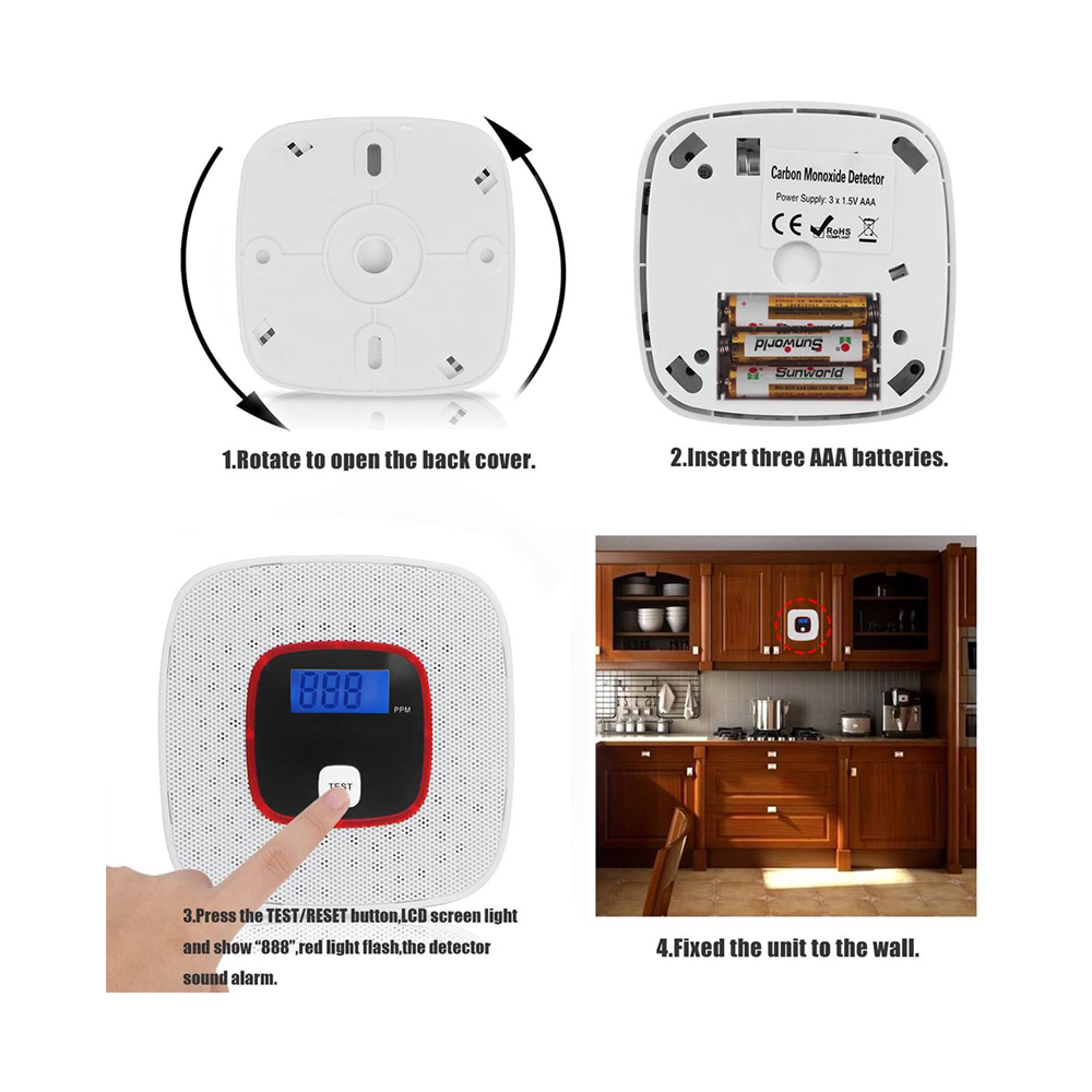 Human Voice Herinnering Koolmonoxide Detectoren 85... – Grandado