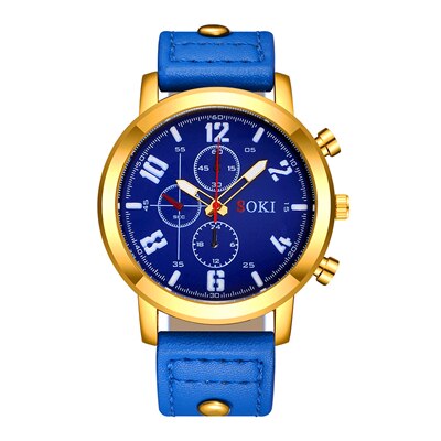 SOKI Men Watches Luxury Brand Leather Quartz Watch... – Grandado