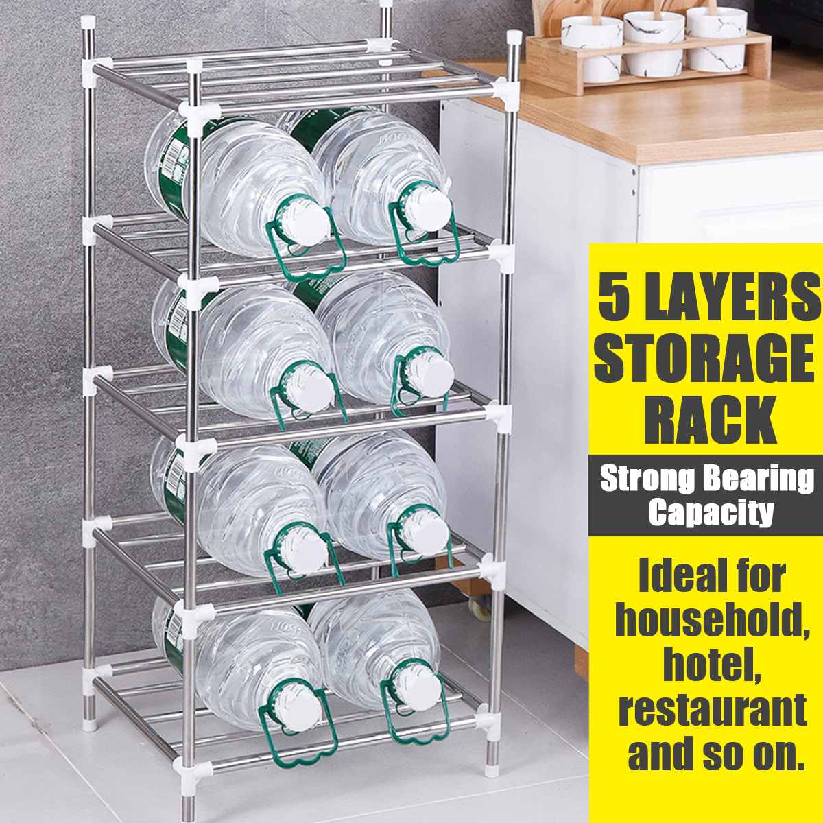 5-Tier Kitchen Microwave Rack Oven Shelving Microw... – Grandado