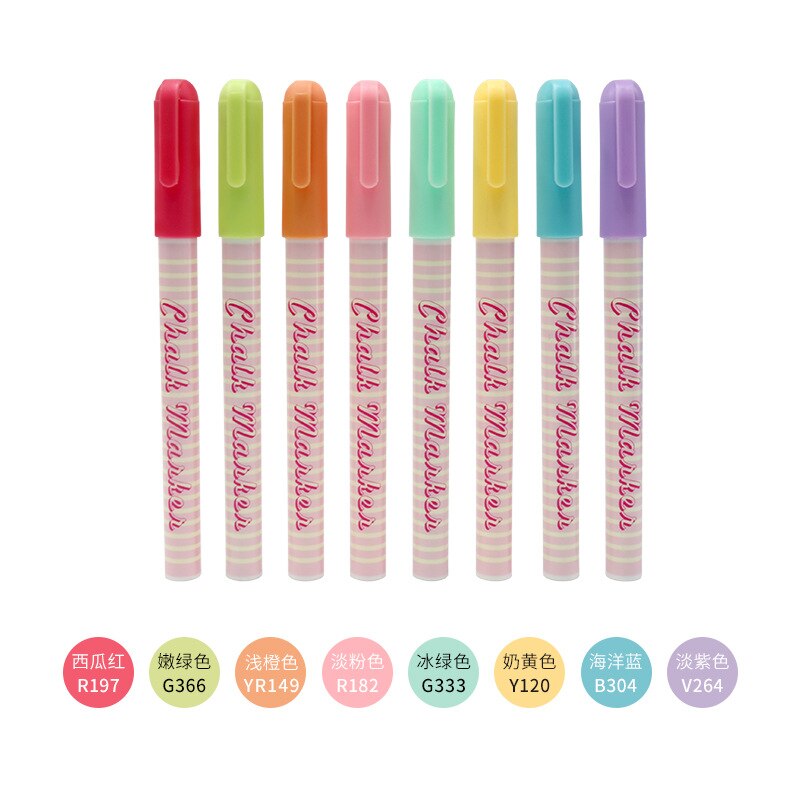 8 Color 1/3/6/10mm Macaron Liquid Chalk Set for Ki... – Grandado