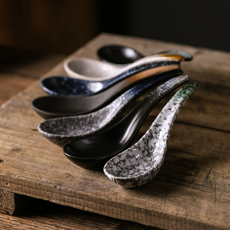 Japanese style soup spoon household ceramic ramen ... – Vicedeal