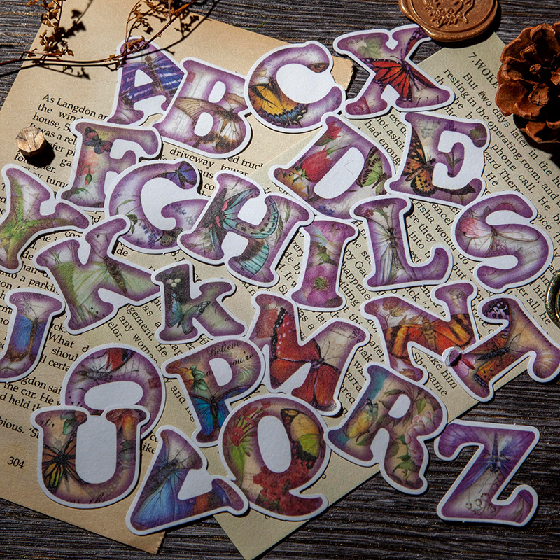 52pcs/lot Vintage Letter Alphabet Stickers Decorat... – Grandado