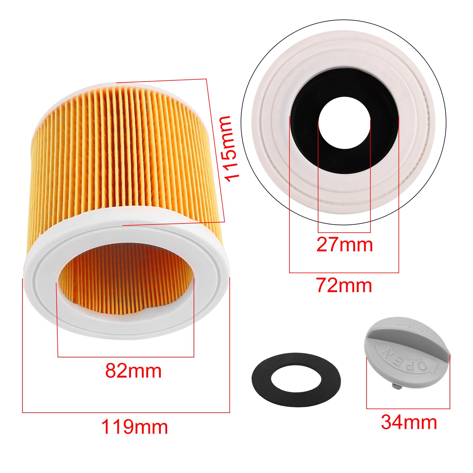 Wet Dry Vacuum Cleaner Cartridge Filter for Karche... – Grandado