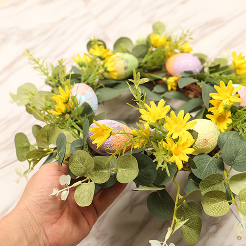 40cm Easter Egg Wreath Spring Easter Wreath With F... – Grandado