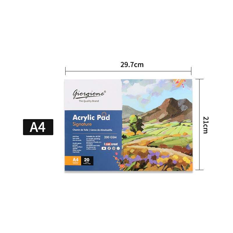 Acrylic paint book 20 sheets A3/A4/A5 oil painting... – Vicedeal