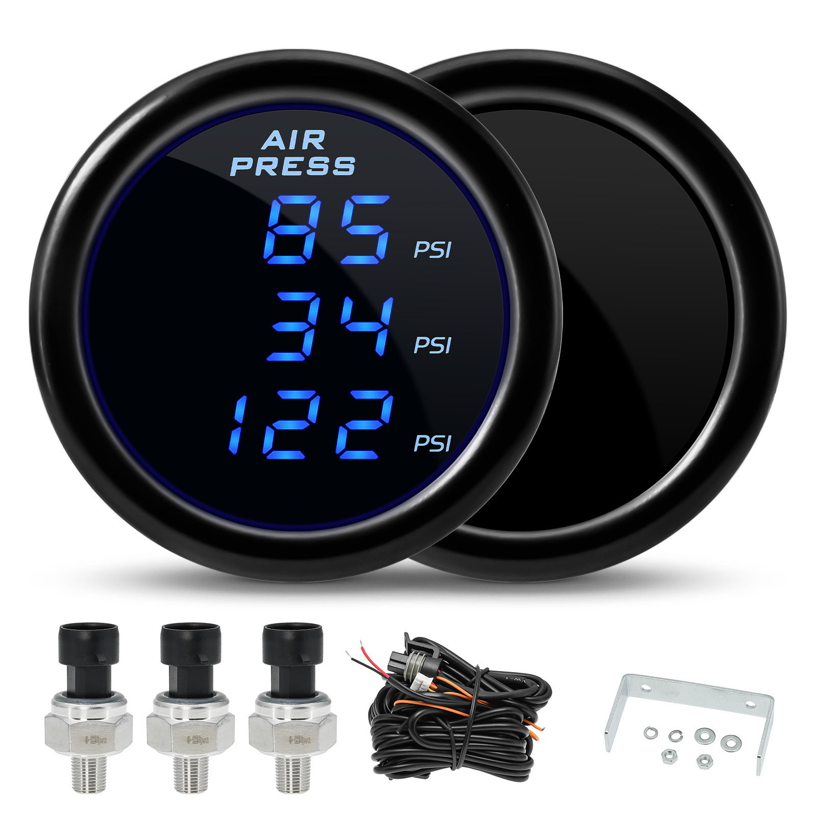 52mm Car Air Pressure Gauge Dual/Triple Display Ai... – Grandado