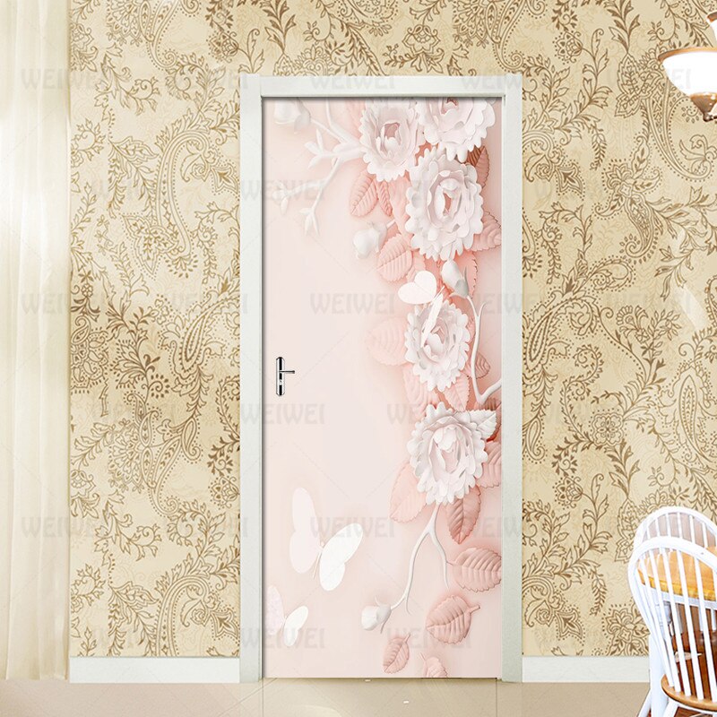 Mural DIY Decals PVC Wallpaper Flower Door Sticker... – Grandado