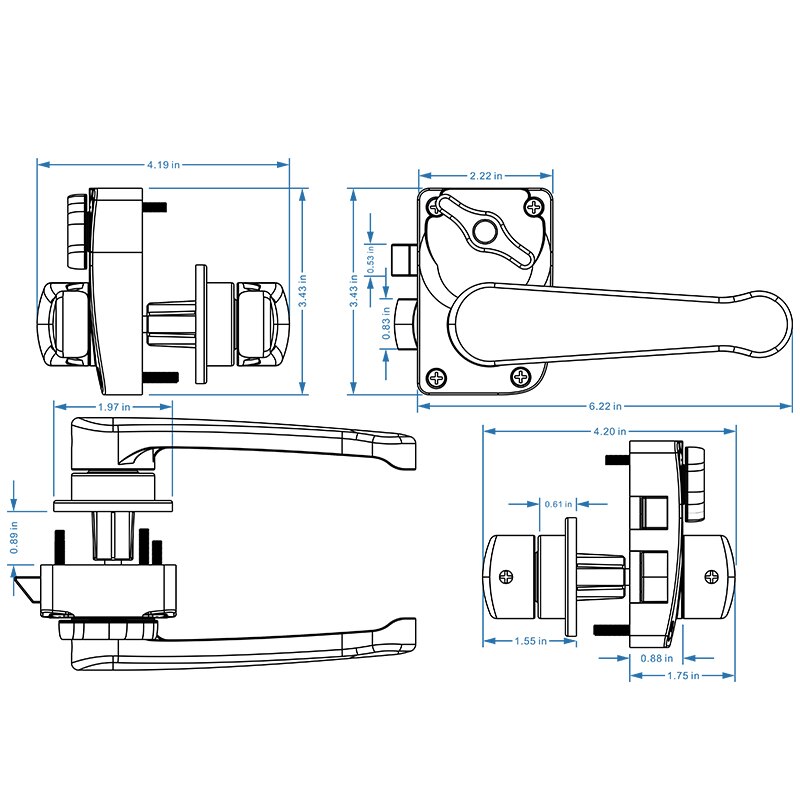 Motorhome Security Door Handle Lock Zinc Alloy For... – Vicedeal