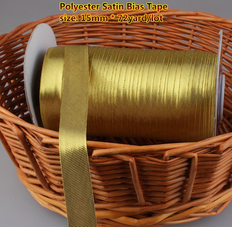 --Metallic Bias Tape size:15mm ,72yds Golden for D... – Vicedeal