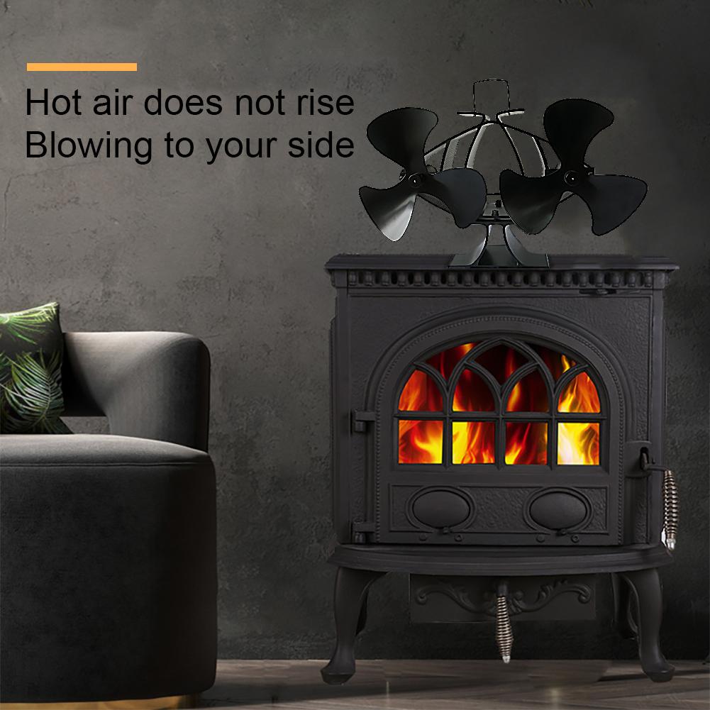 6 Blade Fireplace Fan Twin Motor Heat Powered Stov... – Grandado