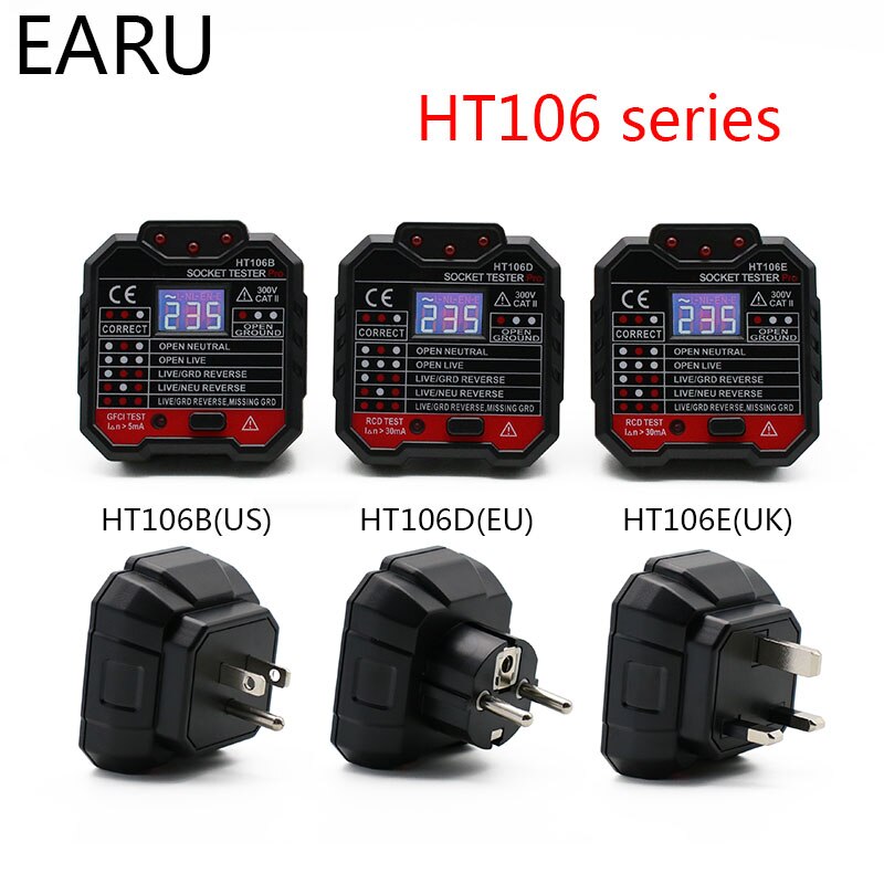 EU US UK Digital Display Plug Socket Tester Neutra... – Grandado