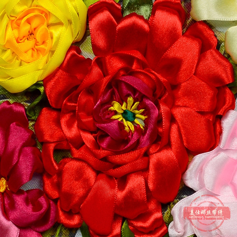 3D Flower Silk Ribbon Cross Stitch Kits Embroidery... – Vicedeal